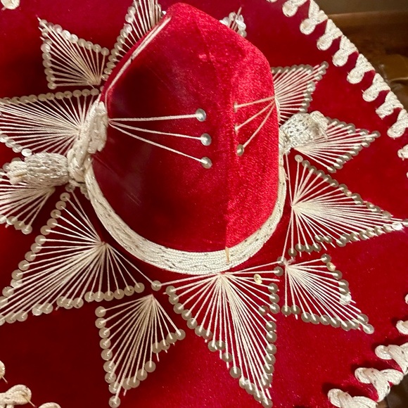 Accessories | Luna Authentic Red Mexican Sombrero From Mexico | Poshmark